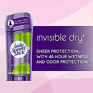 Lady Speed Stick Invisible Dry Antiperspirant & Deodorant, Powder Fresh, 1.4 Ounce (Pack of 4)