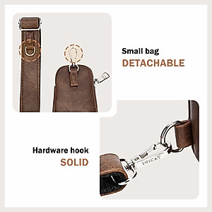 INICAT Small Sling Bag Fanny Packs Crossbody Bags with Coin Purse Gifts for Women Men （Large Version02-026 brown）