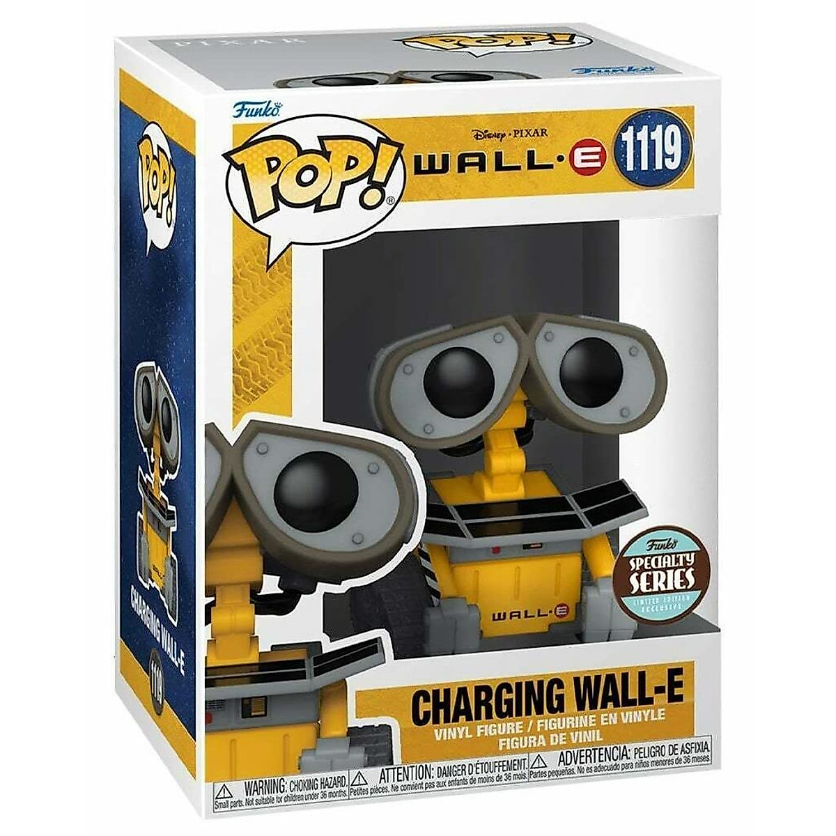 POP Disney Pixar: Charging Wall-E Specialty Series Funko Vinyl Figure (Bundled with Compatible Box Protector Case), Multicolored, 3.75 inches