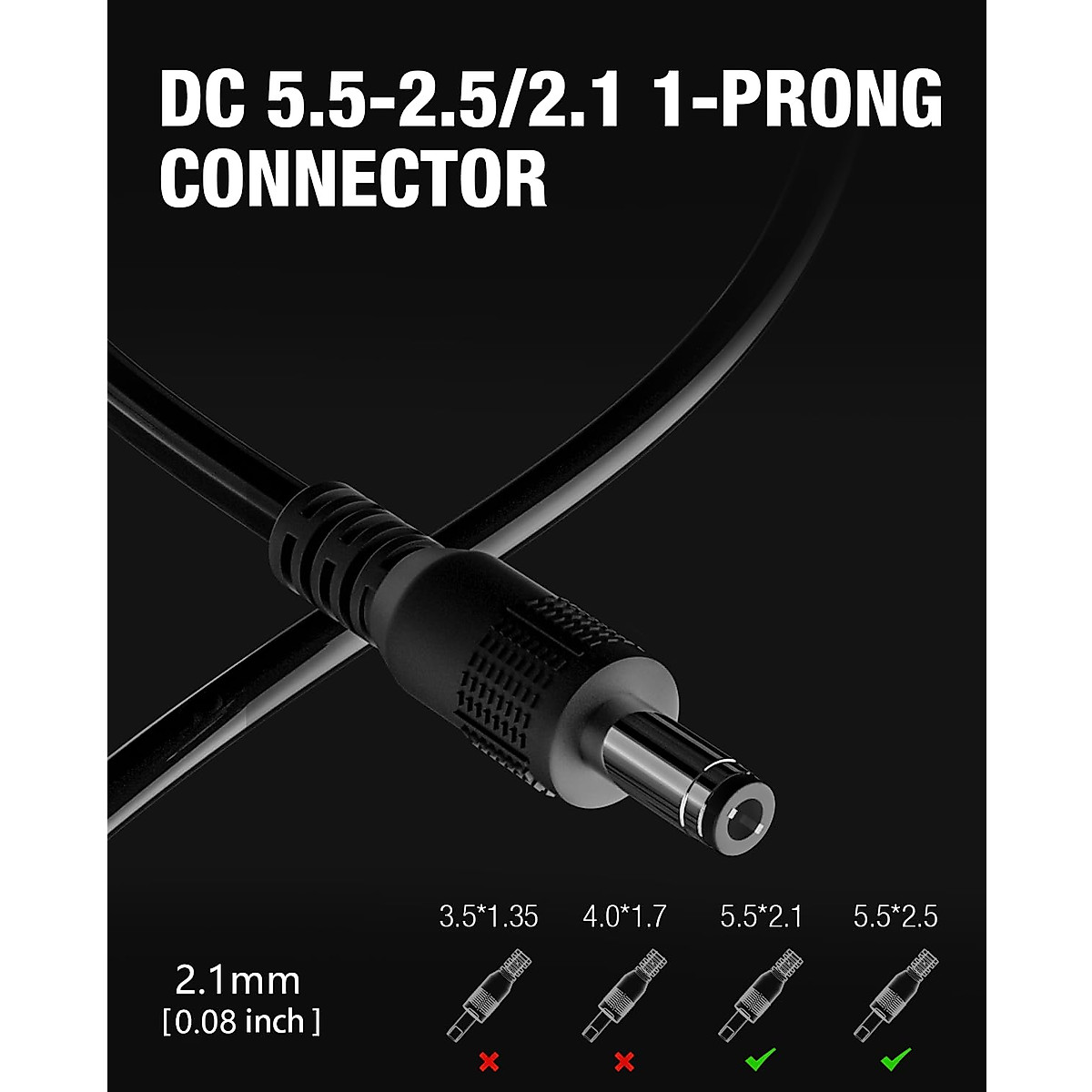 54.6V 2A eBike Charger for 48V Lithium Battery Compatible with 48V Lectric XP 1.0/2.0/3.0,Lectric XPremium, DC 5.5-2.5/2.1mm Bicycle Battery Charger Power Adapter