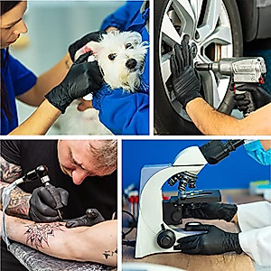 Latex Free Disposable Black Gloves Large | 4.5 Mil Black Nitrile Gloves | 100 Count Non Latex Gloves, Powder Free | Food Grade & Safe | Medical, Lab, Kitchen, Mechanic, Cleaning, & Tattoo Gloves