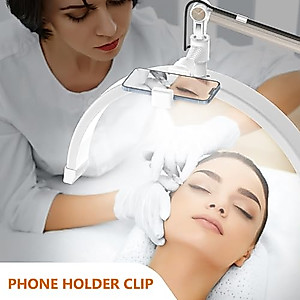 Yofuly Lash Light for Eyelash Extensions, LED Lash Lamp with Phone Holder, Esthetician Light Half Moon Desk Lamp for Nails, Tattoo