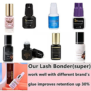 Eyelash Extension Primer Super Glue Bonder Instant Cure & Maximize Lash Adhesive Retention More 30% Prevent Eye Lashes Glue Allergic Reaction, 10ml Bond for Lash Extensions (super lash bonder)