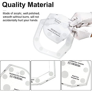 Bowl Cozy Template Cutting Ruler Set, 3Pcs Acrylic Transparent Quilting Bowl Templates for Hot and Cold Food Bowl Rack, DIY Kitchen Art Craft Acrylic Stencil Cut On Fold Template Sewing (White)