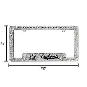 Rico Industries NCAA Cal Berkeley Golden Bears Chrome All Over Automotive Bling License Plate Frame 12' x 6' Chrome All Over Automotive Bling License Plate Frame Design for Car/Truck/SUV