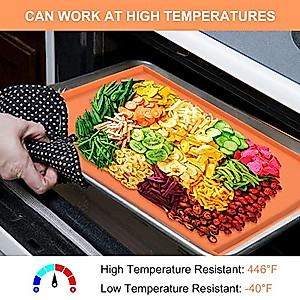 Silicone Dehydrator Sheets Kit with Kitchen Silicone Pot, 6PCS Fruit Roll Sheet High Temperature Reusable Silicone Tray Compatible with Cosori CP267-FD for Jerky, Fruit, Herbs, Meat, Vegetable