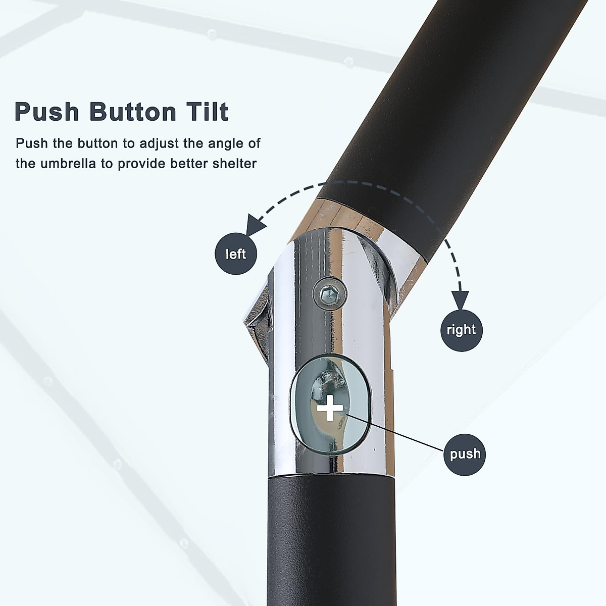 MASTERCANOPY Patio Umbrella with Solar LED Lights for Outdoor Market Table (7.5ft,Turquoise)