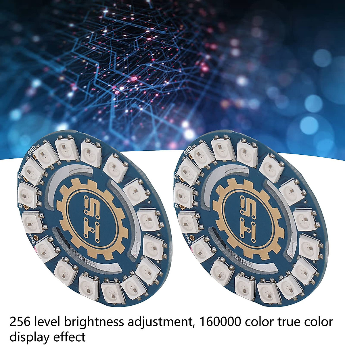 2 Pcs LED Lamp Board 16 bit WS2812 Programmable Color LED Boards 5050 RGB Light Boards