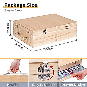 Paint Set,85 Piece Deluxe Wooden Art Set Crafts Drawing Painting Kit with Easel and 2 Drawing Pads, Creative Gift Box for Teens Adults Artist Beginners,Art Kit,Art Supplies