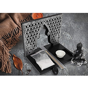 Basic Fundamentals Zen Garden Candle Holder Home Decor - Buddha Incense Stick Holder Office Desk Accessories - Zen Garden Sand Office Decor - Buddha Table Top - 8.75" x6.5”x 8.75”