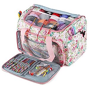 Coopay Yarn Storage Crochet Bag, Large Capacity Yarn Bag for Yarn and Knitting & Crochet Supplies, Knitting Bag with Detachable Shoulder Strap, Beautiful & Portable Knitting Tote Bag(Bag Only)