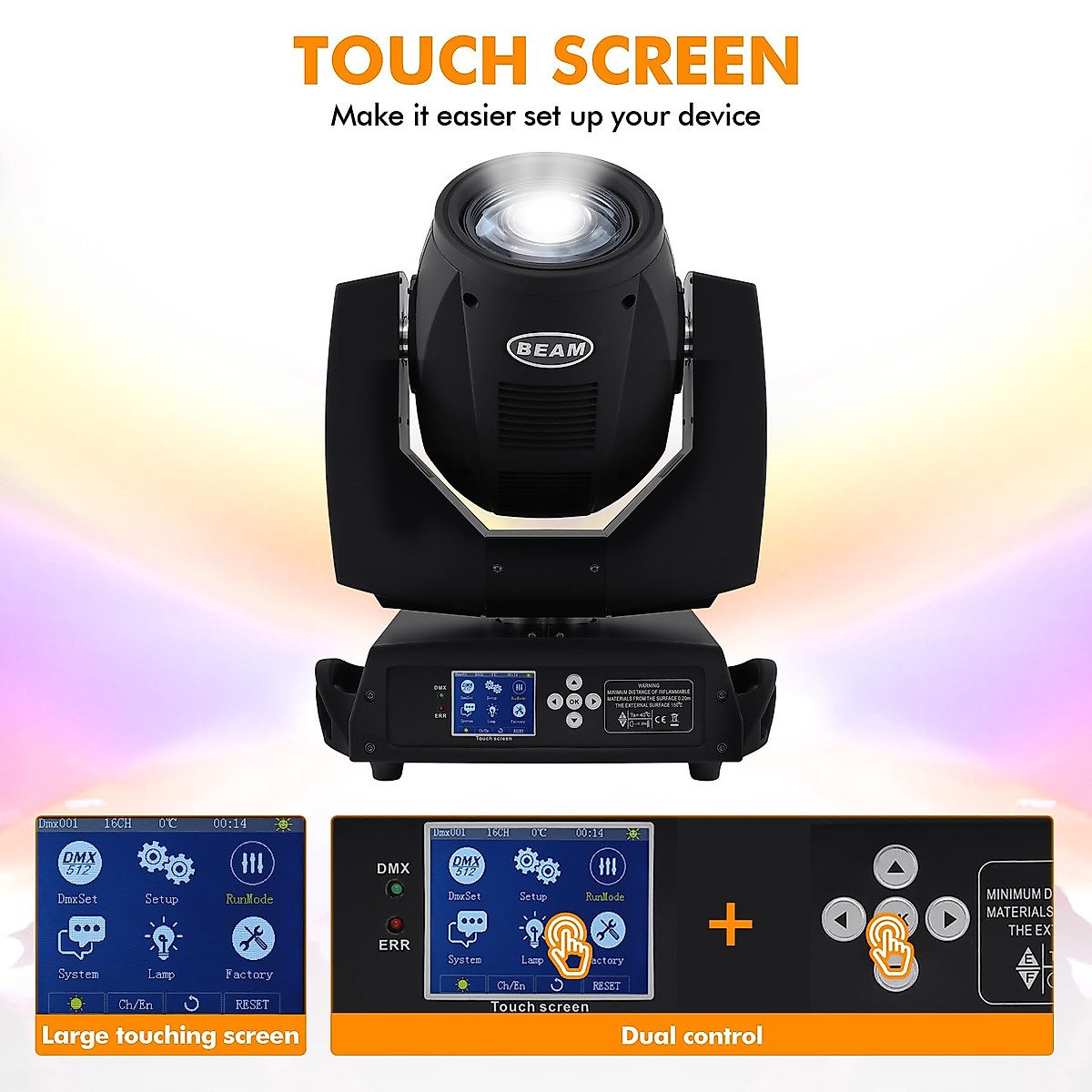 Ridgeyard 230w 7R 8 Prism DMX 512 Moving Head Zoom Light 16CH Beam Wash Spot GOBO Light DJ Disco Club Party Wedding Stage Christmas (2PCS)