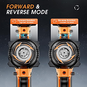 SoarFly Impact Wrench, 1/2" Impact Gun, 400N.M (300Ft-lbs) Brushless Motor Power Impact Driver, Cordless Electric Impact Wrench with 4.0Ah Battery, 1 Fast Charger, 6PCS Sockets, 1 Extension Bar