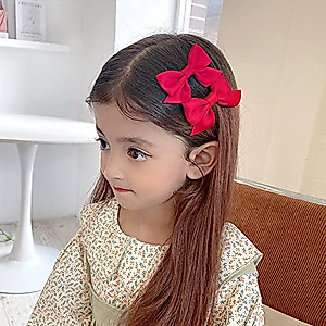 Bow Hair Clips for Girls Red Hair Bow Barrettes for Little Girls Cute Hair Accessories for Girls 2pcs Bowknot Hair Clip