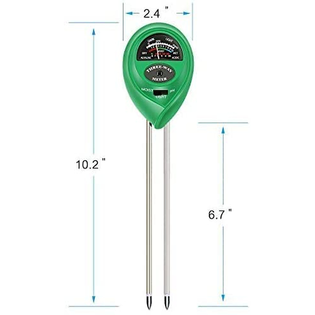 Toolazy Soil Test kit 3 in 1 Soil Moisture Light and pH Meter for Indoor or Outdoor Garden Care Perfect for Plants Fruits Flowers Vegetables Shrubs