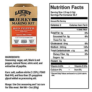 Lucky Jerky DIY Jerky Seasoning Kit 4 Pack - Original, Red Pepper, Teriyaki, Peppered