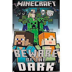 Trends International Minecraft-Beware of The Dark Wall Poster, 22.375" x 34", Unframed Version