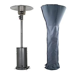 GRAND PATIO Outdoor Propane Heater with Wheels, 48,000 BTU Freestanding Mushroom 7' Powdercoated Steel LP Patio Heater with protective cover, Graphite