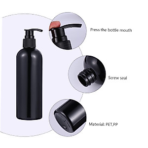 STOBAZA Travel Lotion Bottles 300ml Gel Pump Bottles for Shampoo Body Wash Black Cap