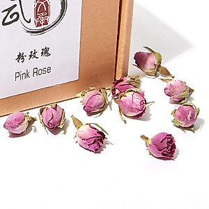 Cha Wu-[A] Pink Rose Buds(3oz),Loose Leaf Flower Petal Tea,Natural Fragrant Herbal Tea,Afternoon Tea