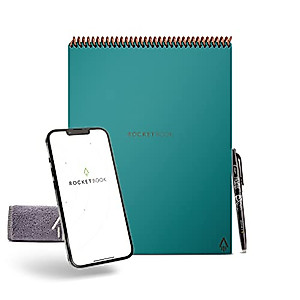 Rocketbook Smart Reusable Notebook, Flip Letter Size Spiral Notebook, Light Blue, (8.5" x 11")