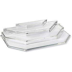 byAlegory (Set of 2) Acrylic Mini Perfume & Mini Scented Oils Organizer & Vanity Display 4 Tiers For Storing Mini, Travel Size, Rollerball Beauty Perfume Bottles - Clear