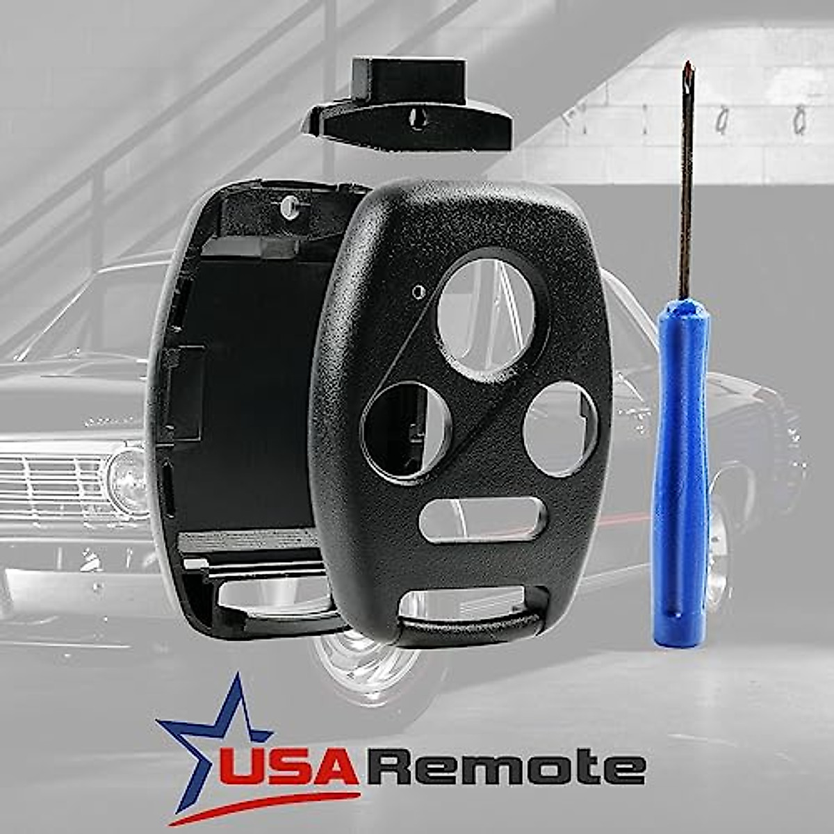 Cutting NOT Required - Key Fob Keyless Entry Remote Shell Case & Pad fits Honda 2003-2012 Accord / 2006-2013 Civic EX / 2009-2015 Pilot /2005-2006 CR-V