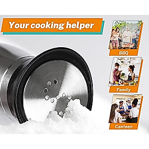 Salt and Pepper Shakers Set,4 oz Glass Bottom Salt Pepper Shaker with Stainless Steel Lid for Kitchen Cooking Table, RV, Camp,BBQ Refillable Design (Sliver)