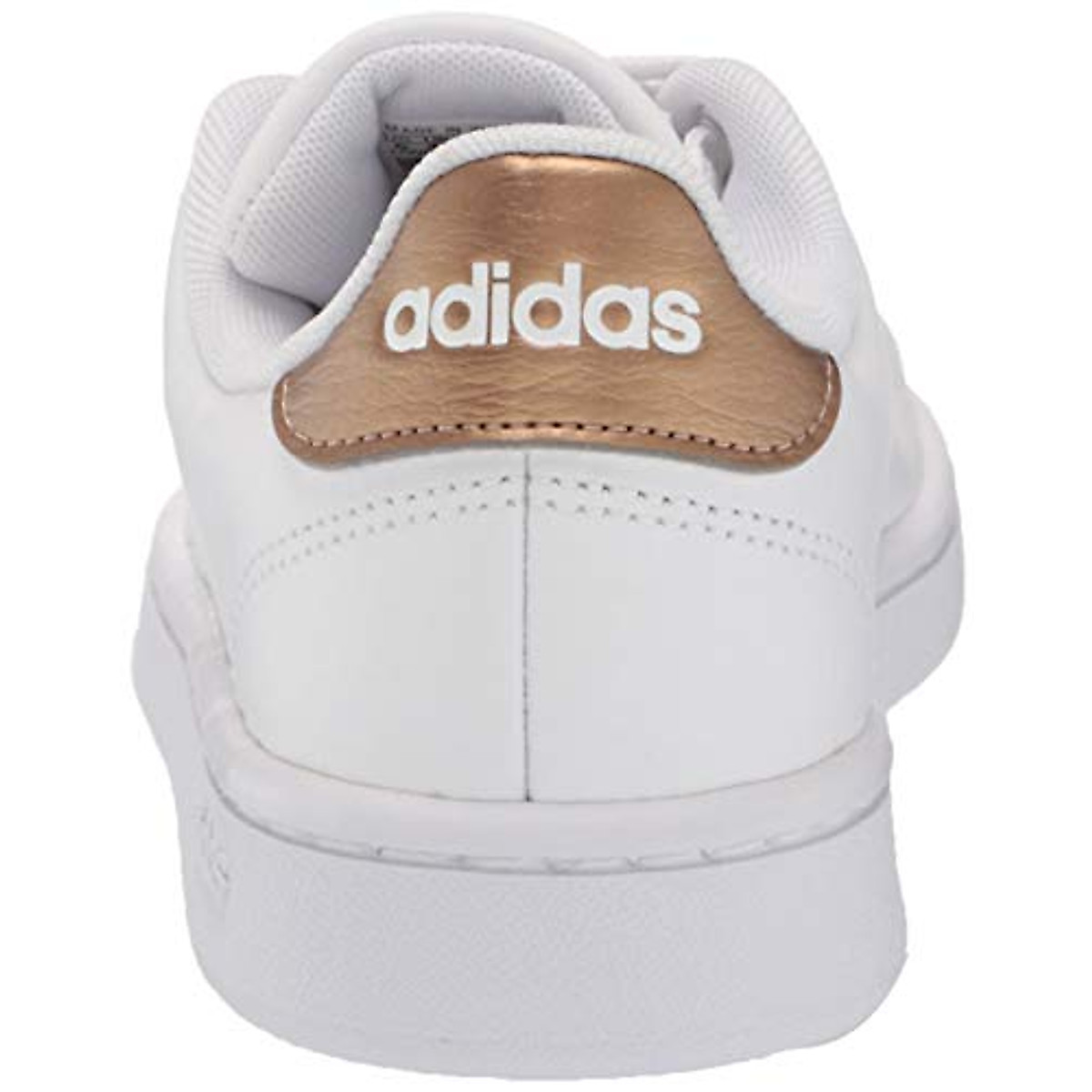 adidas Women's Advantage Tennis Shoe, White/White/Copper Metallic, 9