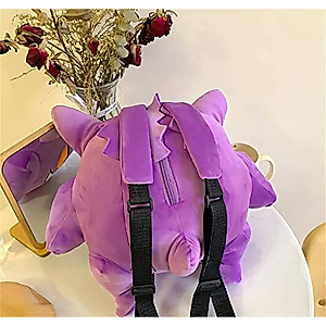 zkqeuak Mini Plush Animal Backpack Purple Character Cartoon Plush Backpack Decorative Package Gift for Teens and Kids Boys and Girls