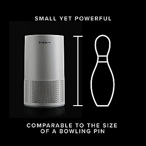 BLUE AURA PURE Air Purifier. H13 True HEPA Filter. Ideal for Home, Bedroom, Living room, Kitchen. Ozone-Free. 26db Quiet & Powerful. Wifi & App Enabled. Cleans 215 sq. ft in 15 min. AUTO. Slate Gray.