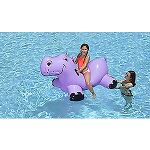 Poolmaster Swimming Pool Float Rider, Hippo, Purple