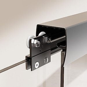 44-48 in. x 72 in. Sliding Shower Door, Adjustable Semi-Frameless Bypass Shower Door, 1/4" (6mm) Thick SGCC Tempered Glass Door, 304 Stainless Steel Hardware (Black)