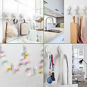 LUXEAR Shower Caddy Suction Cup NO-Drilling Removable Shower Shelf Powerful Heavy Duty Hold up to 22lbs with 4 pack update suction cup hooks shower suction hooks