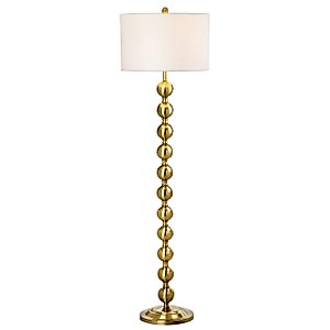 SAFAVIEH Lighting Collection Reflections Modern Farmhouse Stacked Ball Brass 59-inch Living Room Bedroom Home Office Standing Floor Lamp (LED Bulb Included)