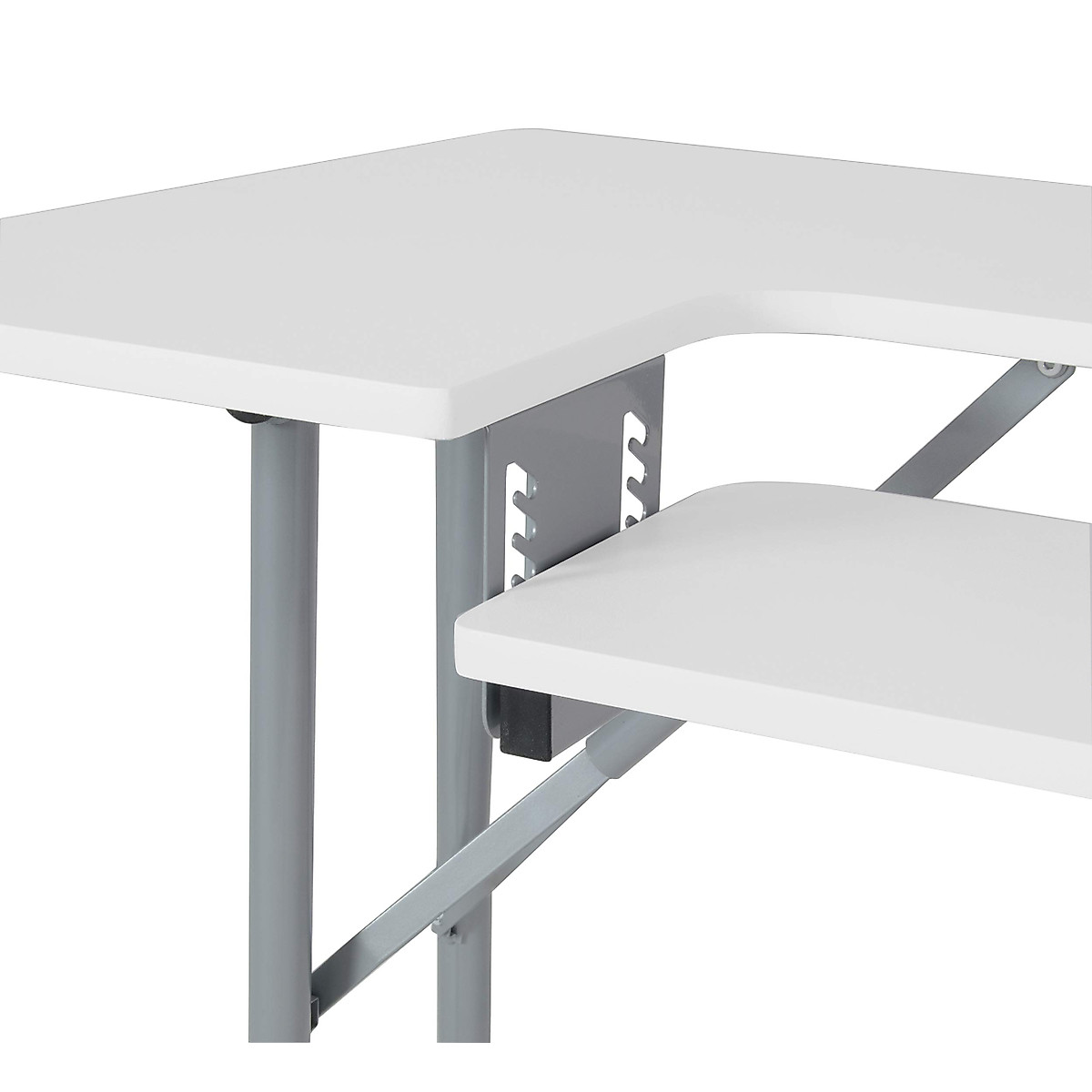Sew Ready Folding Multipurpose Sewing Table - 47.5" W x 28" D Foldable White Hobby and Sewing Machine Table with Adjustable Shelf - Can Also Be Used as Computer Desk