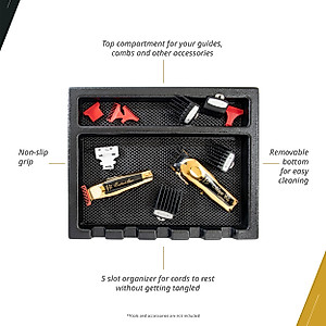 Wahl Professional Barber Tray 5 Slot Organizer with Non-Slip Material for Clippers and Guides
