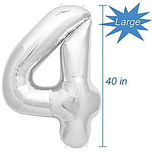 Tellpet Silver Number 6 Balloon, 40 Inch