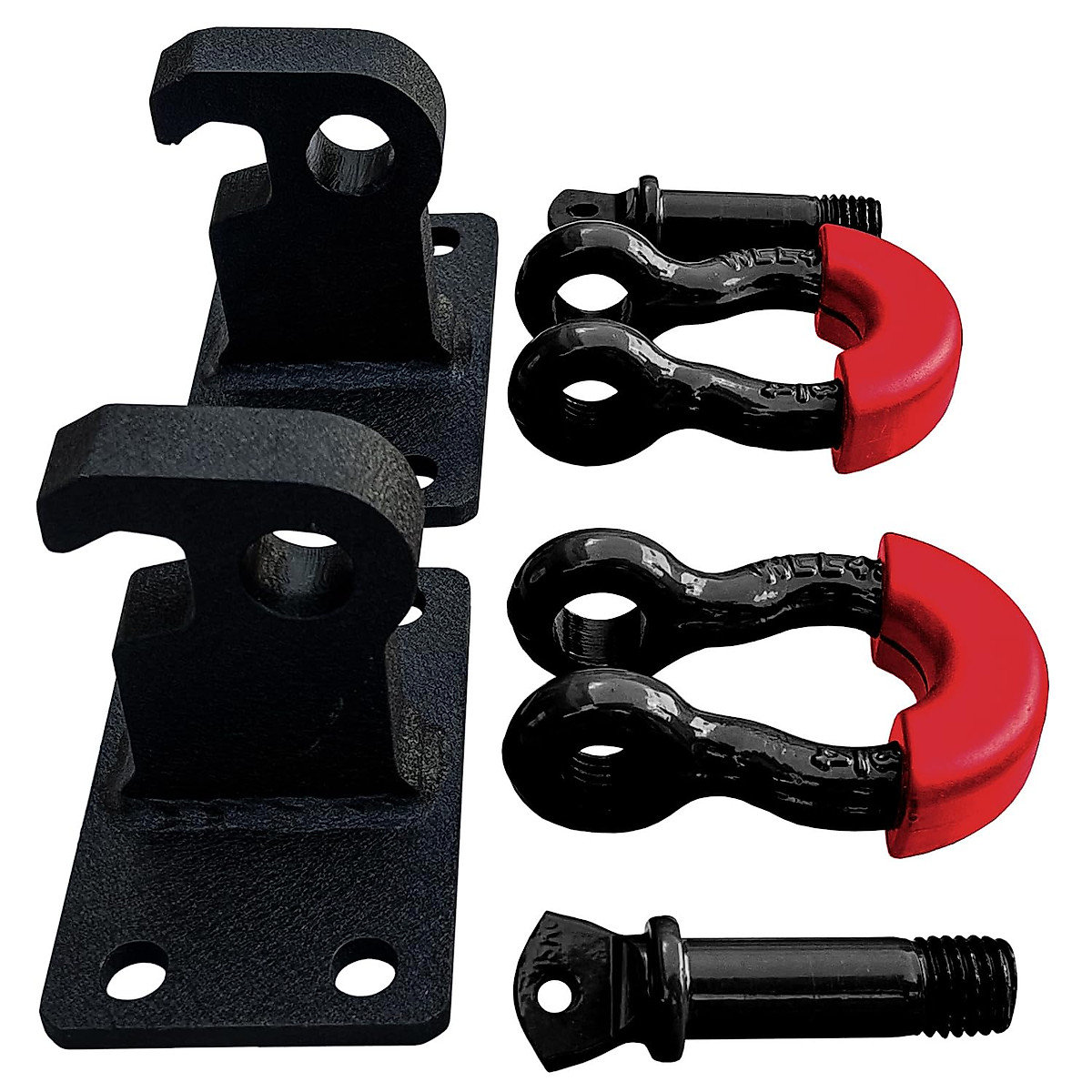 TIOYAR RAM Front Tow Hook Mount Bracket and D-Ring Compatible with 2010-2020 RAM 2500/3500/4500 D-Ring Shackle Bracket, Demon Hook Bracket Replacement