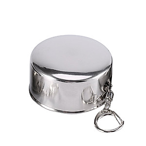 Travel Folding Cup S/M/L Stainless Steel Cup Camp Keychain Design Retractable Telescopic Collapsible Cup(L)