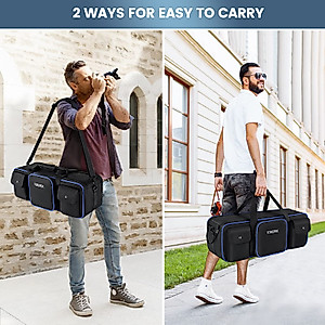 YOREPEK Tripod Carrying Case Bag 50.5", Durable Light Stand Bag with 2 Removable Padding, Photo Studio Equipment Case for Tripods, Monopods, Speaker Stands, Umbrellas, Gear, Mic Stand, Tent Pole