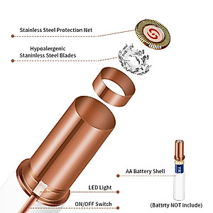MEIYIXIN Facial Hair Removal Lipstick Hair Remover for Women Face Portable Painless Waterproof, Battery Powered Electric Hair Shaver Razor for Cheek, Chin, Lip and Neck