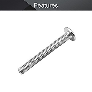 MroMax 8Pcs M6 x 50mm Flat Head Hex Socket Cap Screws Bolts, Nickel Plated Carbon Steel Fully Threaded Furniture Screws for Assemble Cabinets, Baby Beds, Tables and Chairs