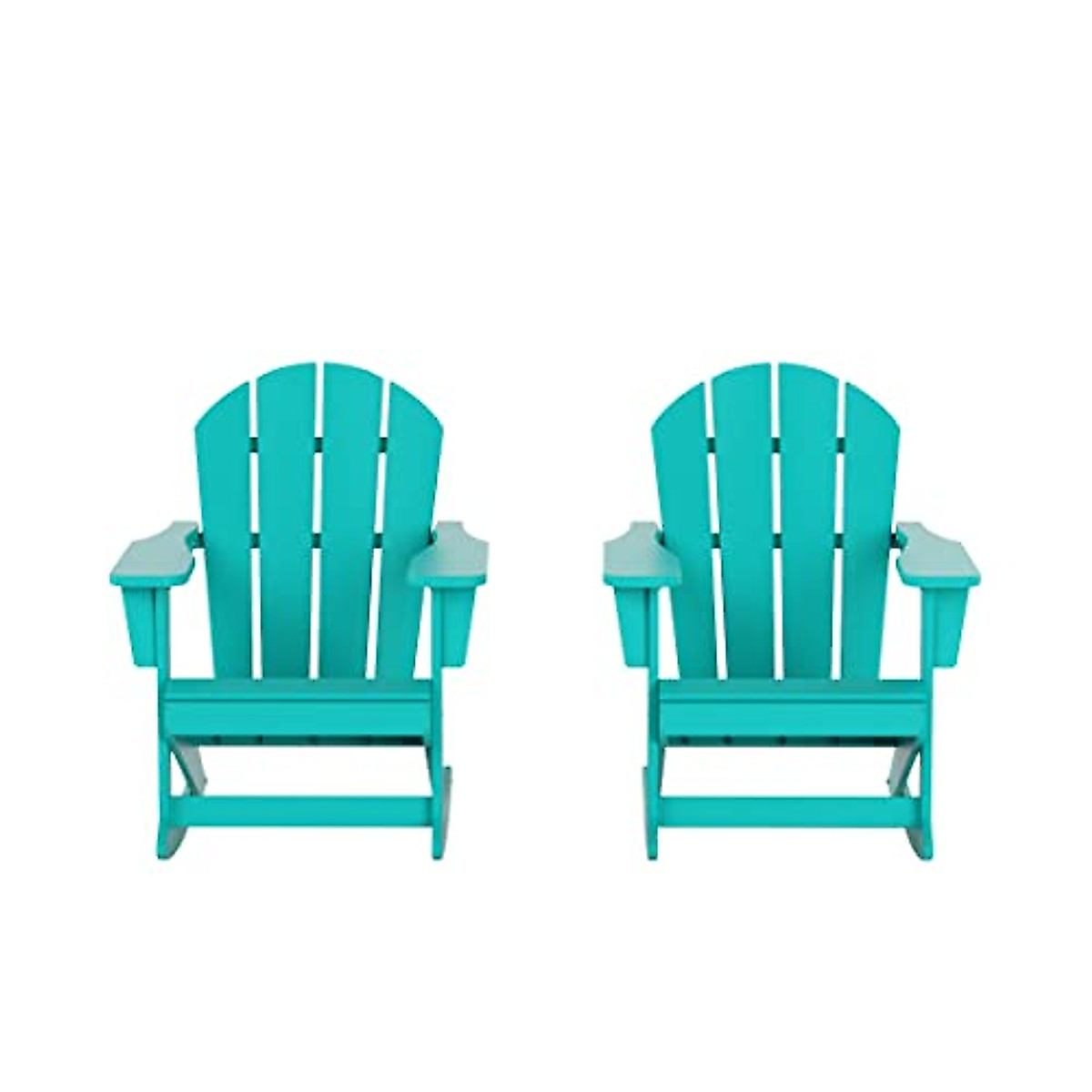WO Home Furniture Adirondack Rocking Chair Set of 2PCS Patio Outdoor Chairs (Turquoise)