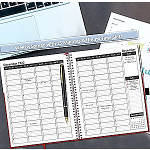 Appointment Book 2023 2024 Daily & Hourly 15 minutes, Schedule Planner Book by Strive Zen, HARDCOVER, Large, 8.5" x 11", Hourly, Weekly Planner, Monthly Planner, 18 Months, January 2023- July 2024