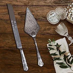 Personalized Engraving Cake Knife and Server Set | Wedding Cake Knife and Server | Wedding Gift | Elegant Cake Cutting Set | Engagement Gift For Couples