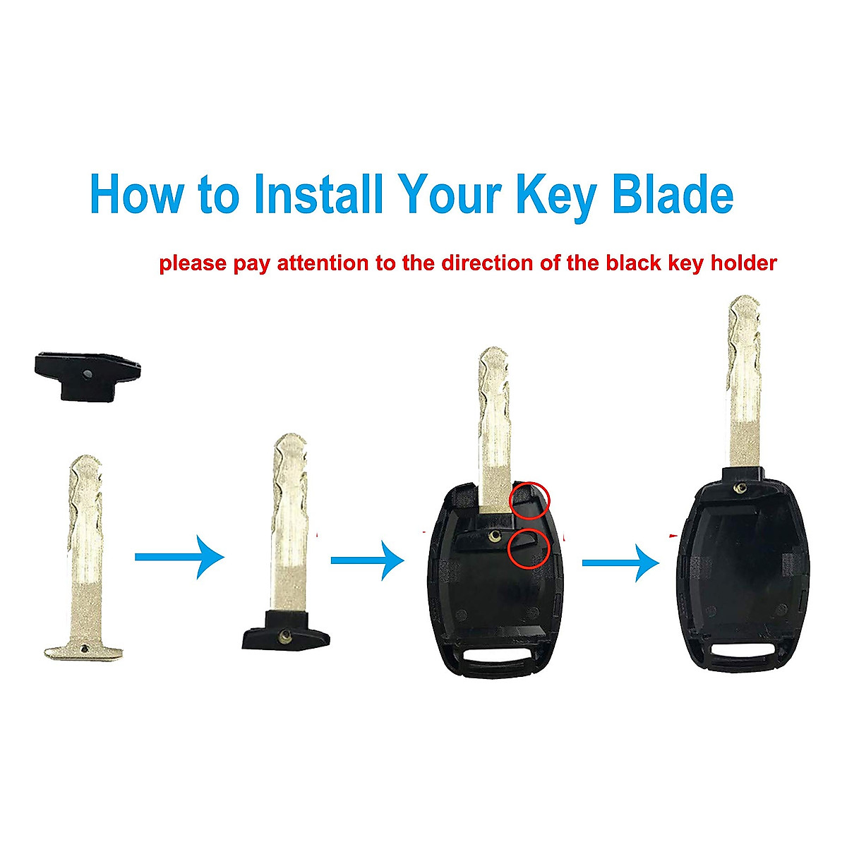 Arruweer NO Cut Replacement Key Fob Shell Case Fit for Honda Accord Crosstour Civic Odyssey CR-V CR-Z Fit Keyless Entry Remote Car Key Fob Cover (Only Casing) (2+1 Button)