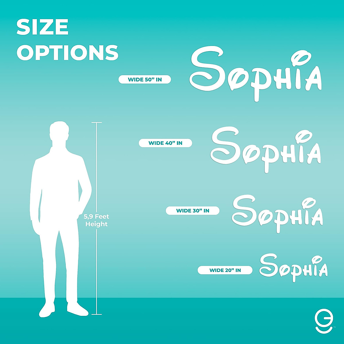 e-Graphic Design Inc Custom Name Series Wall Decal Nursery - Baby Boy Girl Decoration - Mural Wall Decal Sticker for Home Interior Decoration Car Laptop (AM) (Wide 30")