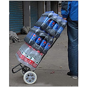 Shopping Trolley on Wheels Multi Function Shopping Cart High Capacity Steel Pipe Cart/Bag Car Luggage Cart/Collapsible Trolley Storage Hand Trucks,Red Wine ,