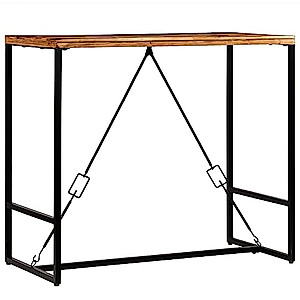 AJSEOYBS Dining Table Mid-Century Vintage Kitchen Table for Person for Dining Room Balcony Cafe Bar,Bar Table Solid Reclaimed Wood 47.2"x23.6"x41.7"